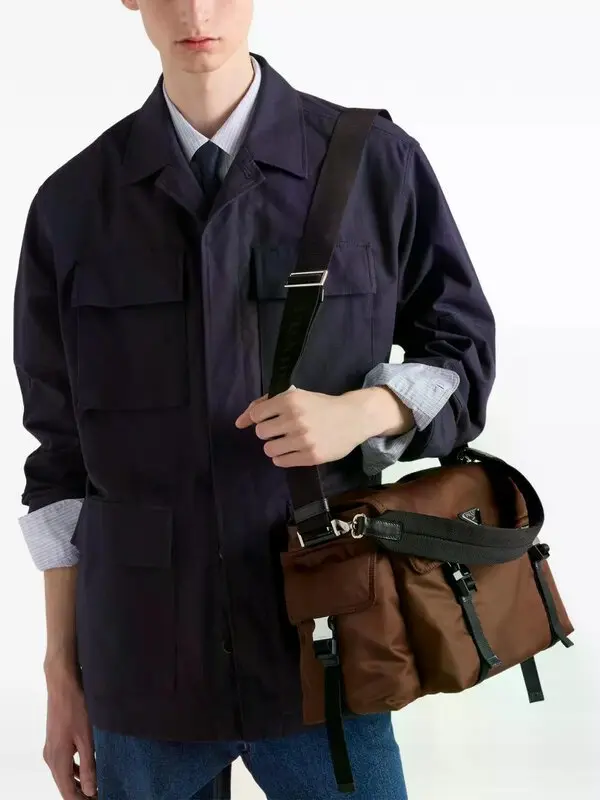 Prada Re-nylon And Leather Explore Bag - Brown
