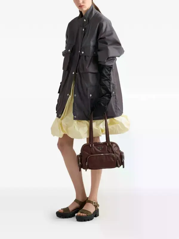 Prada Medium Leather Top-handle Bag - Brown
