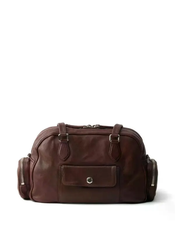 Prada Medium Leather Top-handle Bag - Brown