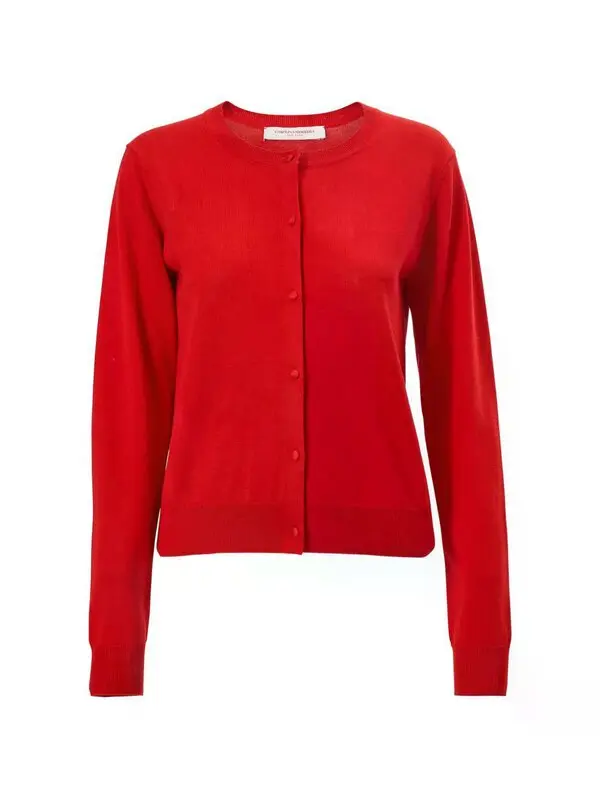 Carolina Herrera Crewneck Cardigan - Red