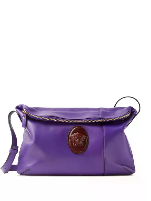 Versace Lou Nappa Shoulder Bag - Purple