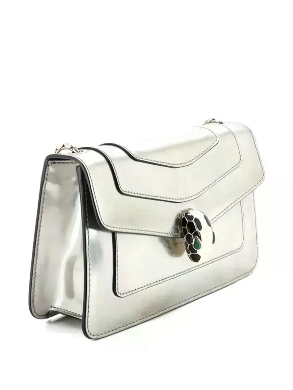 BVLGARI Serpenti Forever Leather Small Shoulder Bag - Metallic