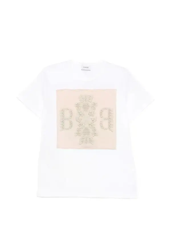 BARRIE Cashmere Patch Logo T-shirt - White