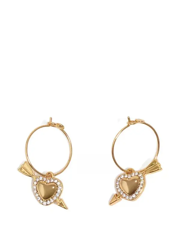 Bimba Y Lola Heart And Arrow Hoop Earrings - Gold