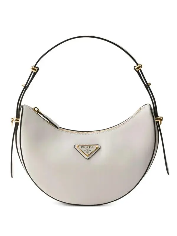 Prada Arqué Mini Leather Shoulder Bag - White