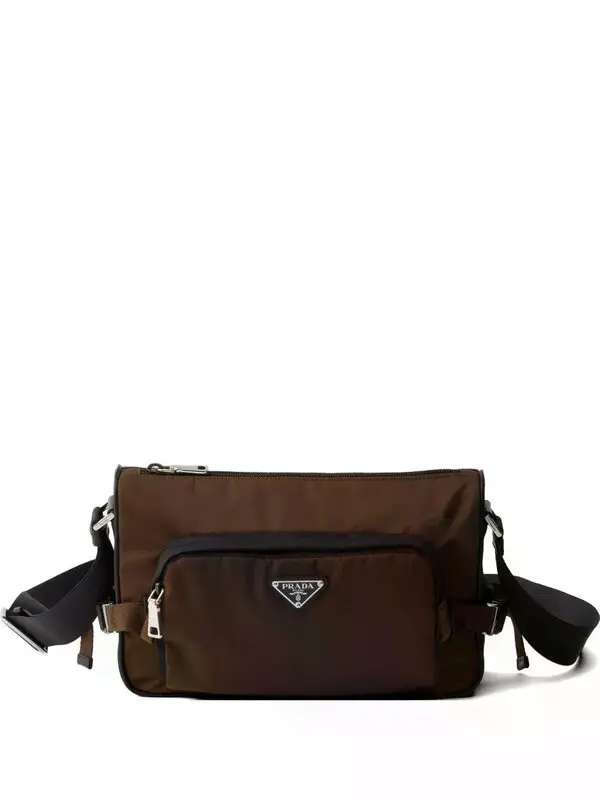 Prada Re-nylon And Leather Shoulder Bag - Brown