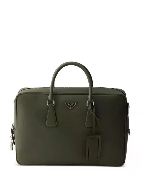 Prada Saffiano Leather Work Bag - Green