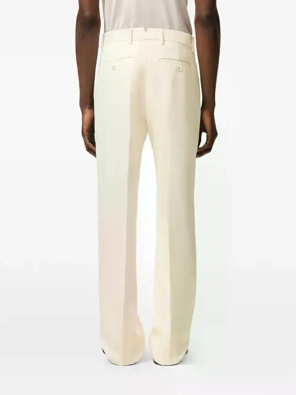 AMI Paris Wool Straight Trousers - Neutrals