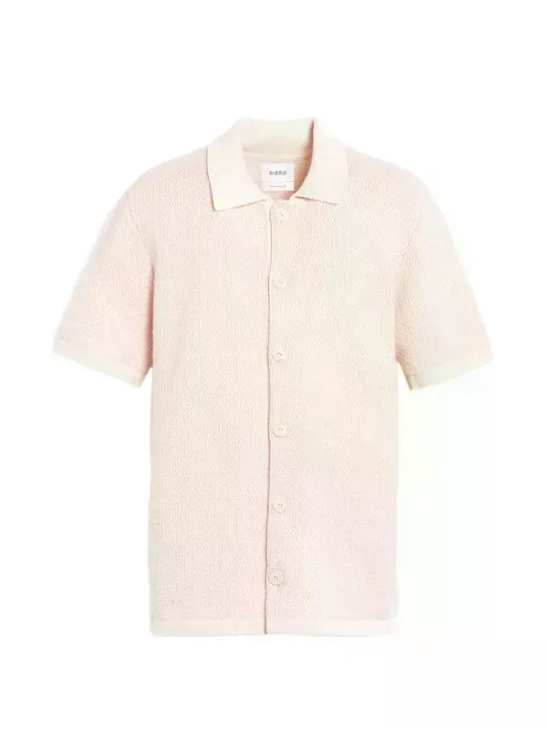 BARRIE Lightweight Cashmere Wool Polo Shirt - Pink