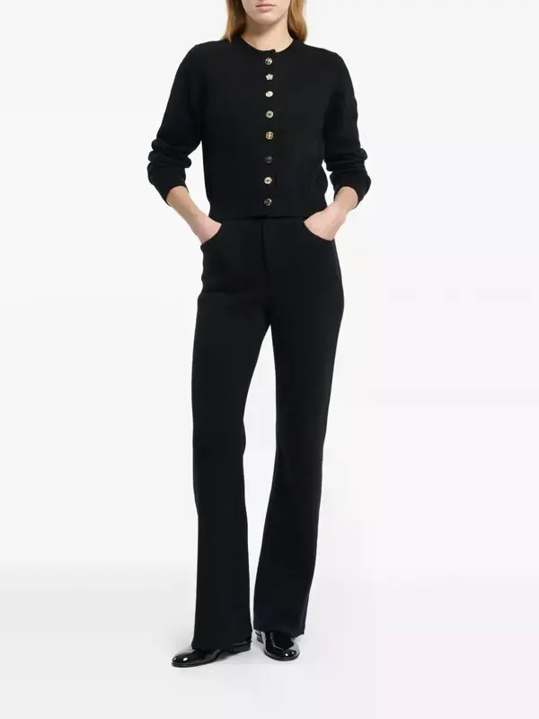 BARRIE Jeweled Button Cashmere Cardigan - Black