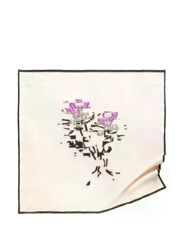 BARRIE Thistle Motif Scarf - Pink