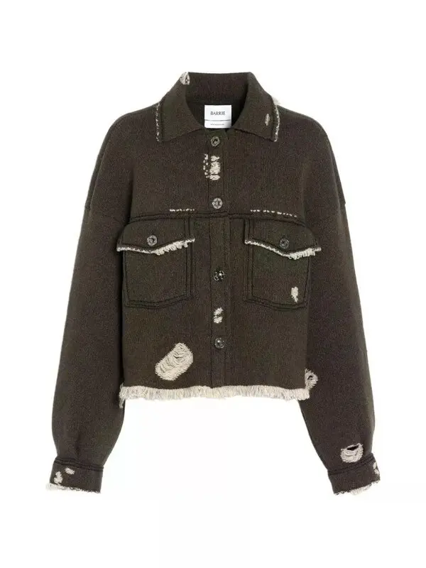 BARRIE Denim Fringed Jacket - Brown