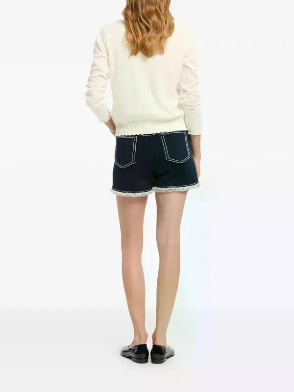 BARRIE Cashmere And Cotton Cardigan With Ribbed Detailing - Blue