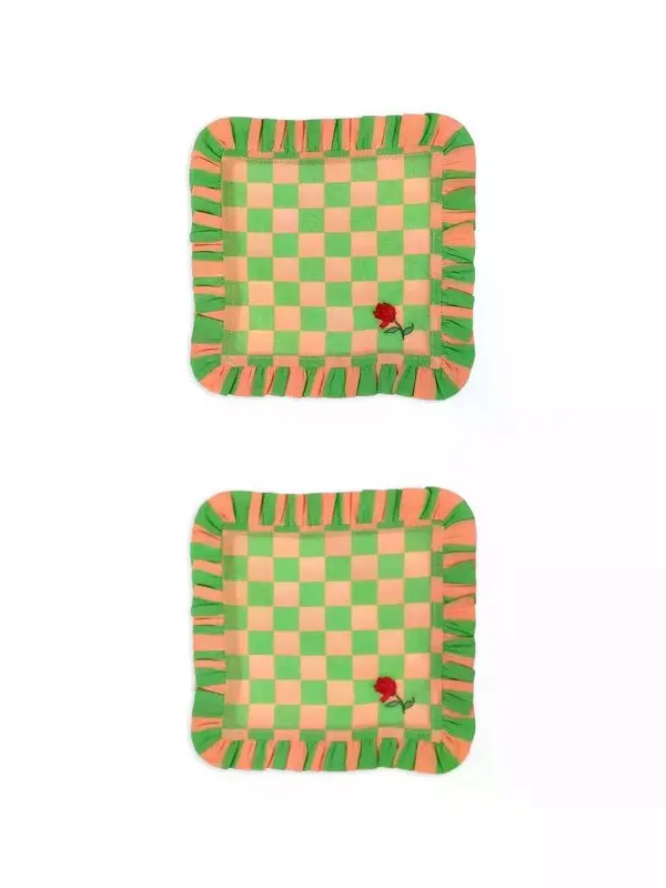 BITOSSI HOME Ruffled Checked Homeware - Green