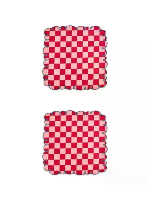 BITOSSI HOME Checkerboard Napkins - Red