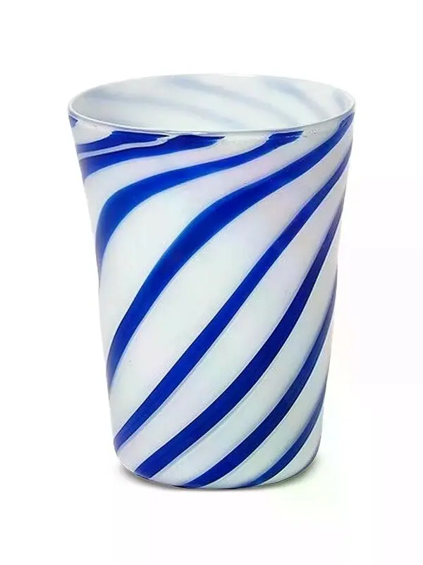 BITOSSI HOME Striped Tumbler Glass - White