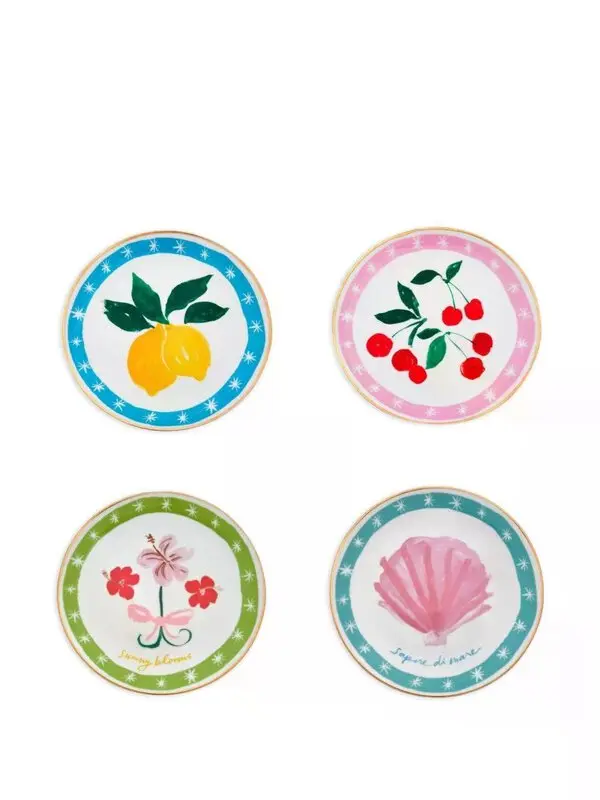BITOSSI HOME Flower Bow Printed Plate - White