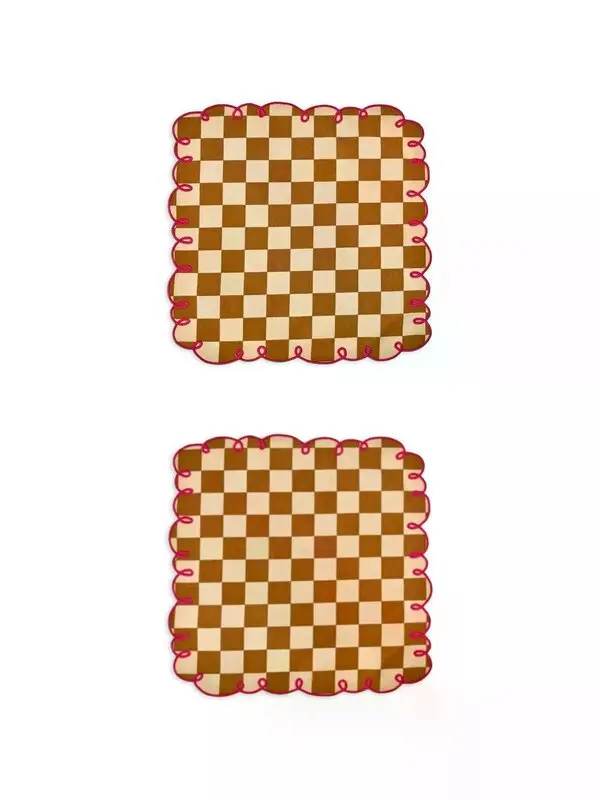 BITOSSI HOME Checkerboard Scalloped Napkins