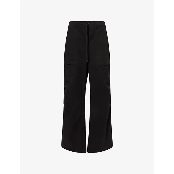 ENTIRE STUDIOS Barren Wide-leg Cotton Cargo Trousers - Black