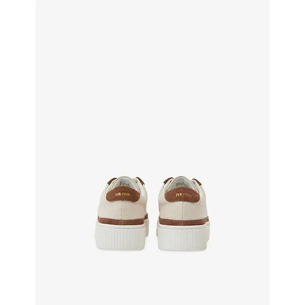 REISS Leanne Suede And Cotton Trainers