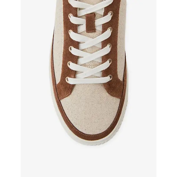 REISS Leanne Suede And Cotton Trainers