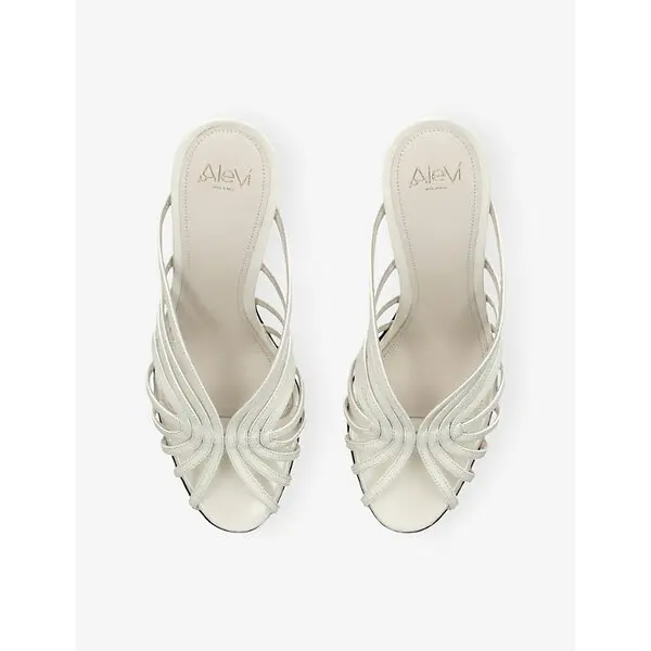 ALEVI MILANO Diana 95 Leather Heeled Sandals - White