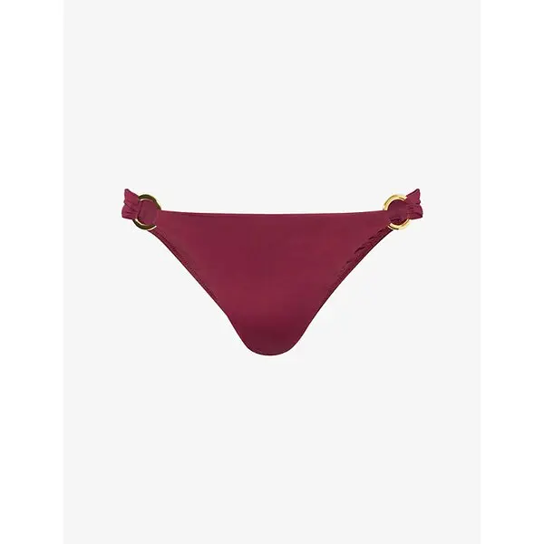 AWAY THAT DAY Sorrento Ring-hardware Bikini Bottoms - Cassis
