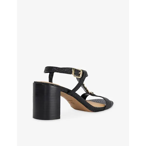 DUNE Josina Leather Block-heel Sandals