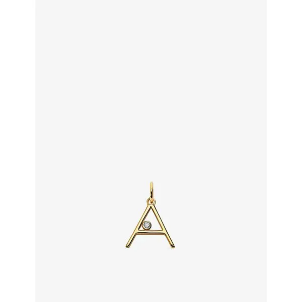 Monica Vinader Solitaire Initial A 18ct Yellow Vermeil And Lab-grown Diamond Pendant - Gold