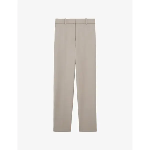REISS Gabi Straight-leg Stretch-woven Trousers - Stone Neutral