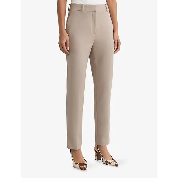 REISS Straight-leg Stretch-woven Trousers - Stone Neutral