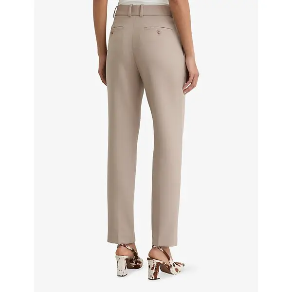 REISS Straight-leg Stretch-woven Trousers - Stone Neutral
