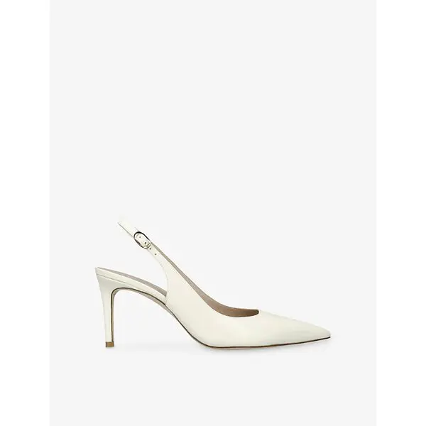 STUART WEITZMAN Power Leather Slingback Pumps - Cream