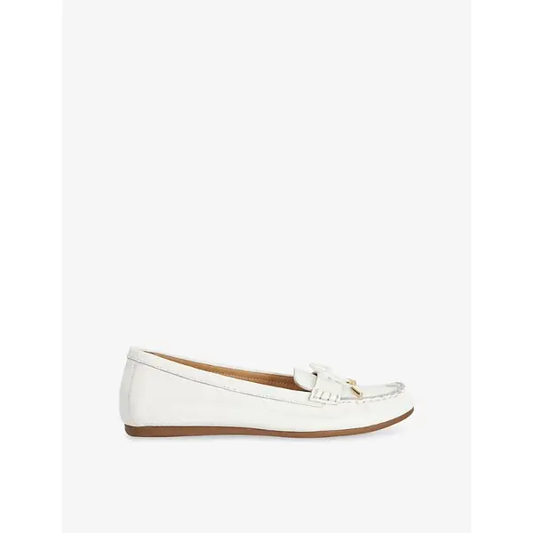 DUNE Grier Leather Moccasins - White Leather