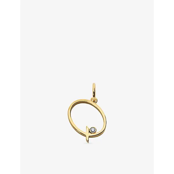 Monica Vinader Solitaire Diamond Initial Q 18ct Yellow- Vermeil And 0.035ct&nbsp; Lab-grown Diamond Pendant - Gold
