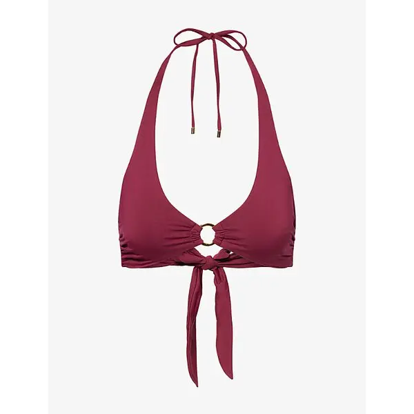 AWAY THAT DAY Sorrento Ring-hardware Bikini Top - Cassis