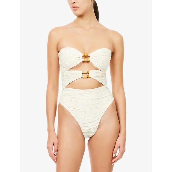 Devon Windsor Amii Cut-out Swimsuit - Pebble