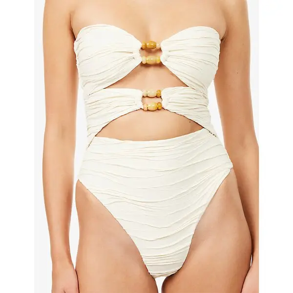 Devon Windsor Amii Cut-out Swimsuit - Pebble