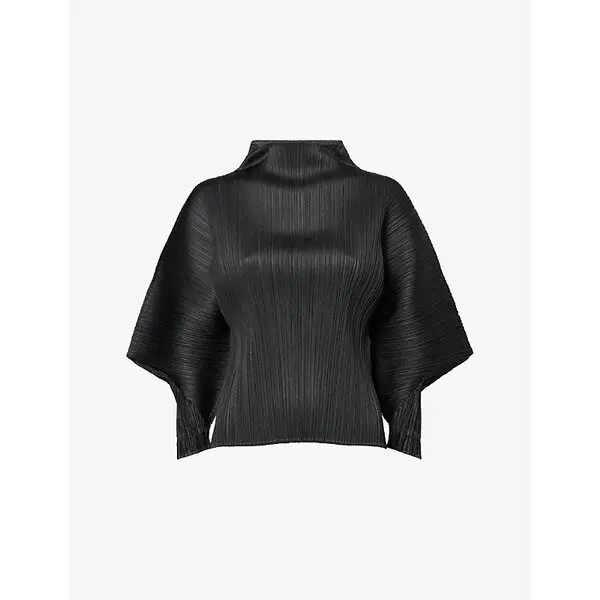 Issey Miyake Skyline Pleated Knitted Shirt - Black