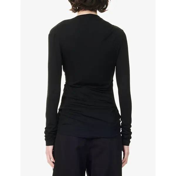 ENTIRE STUDIOS High-neck Draped Jersey Top