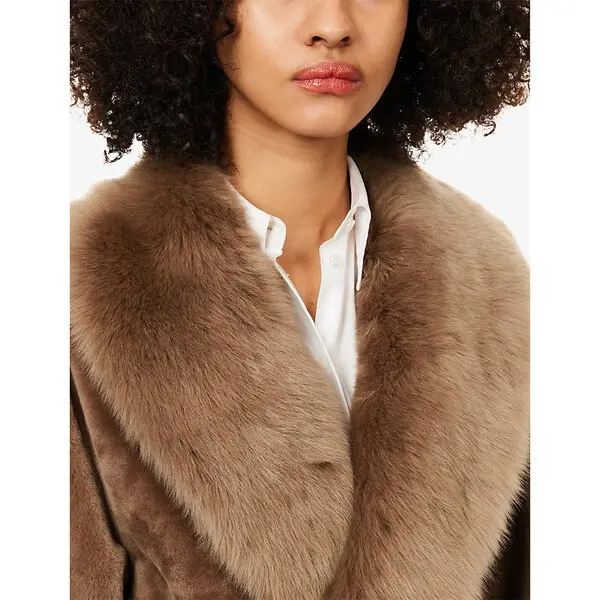 Nour Hammour Isadora Belted Shearling Coat