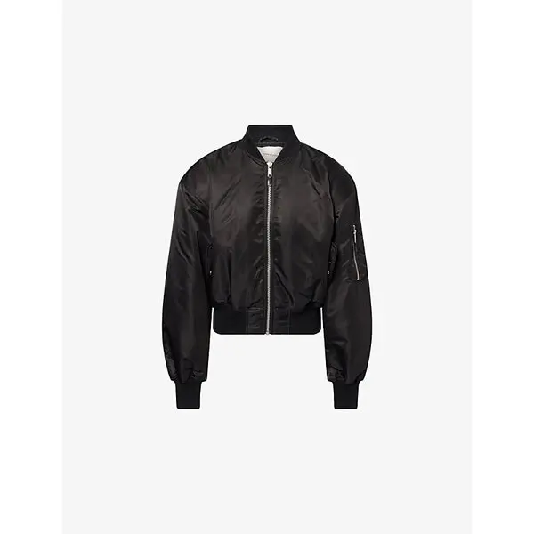 ENTIRE STUDIOS Broad Cropped Shell Bomber Jacket - Oil