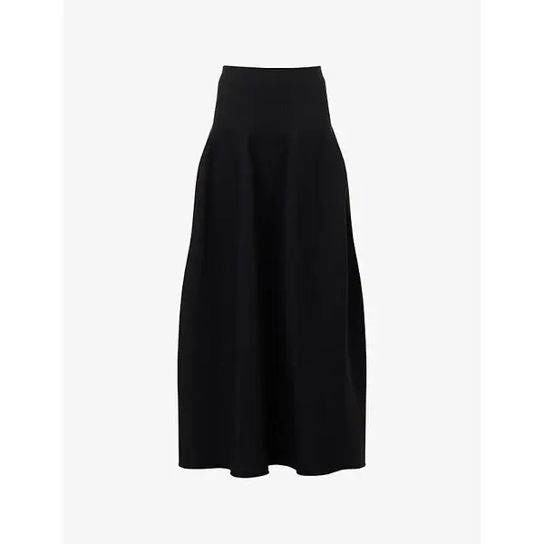 CFCL Pottery High-rise Knitted Midi Skirt - Black
