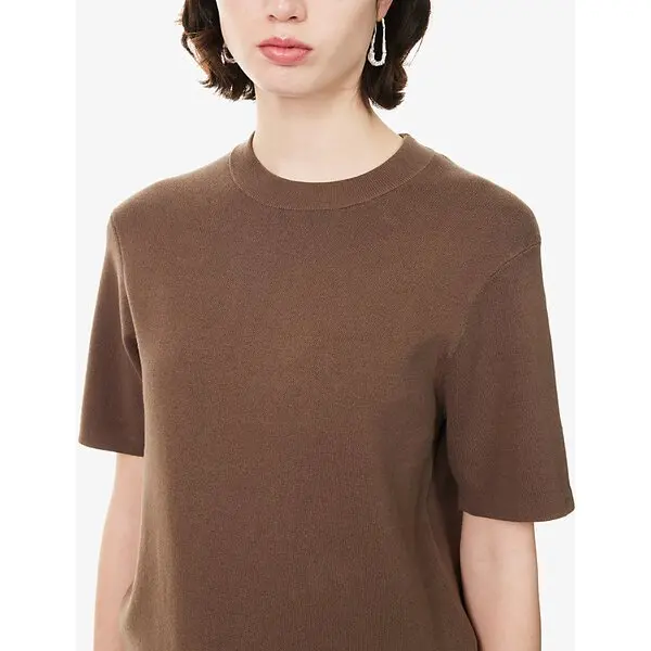 ENTIRE STUDIOS Slim-fit Knitted Cotton T-shirt - Light Brown