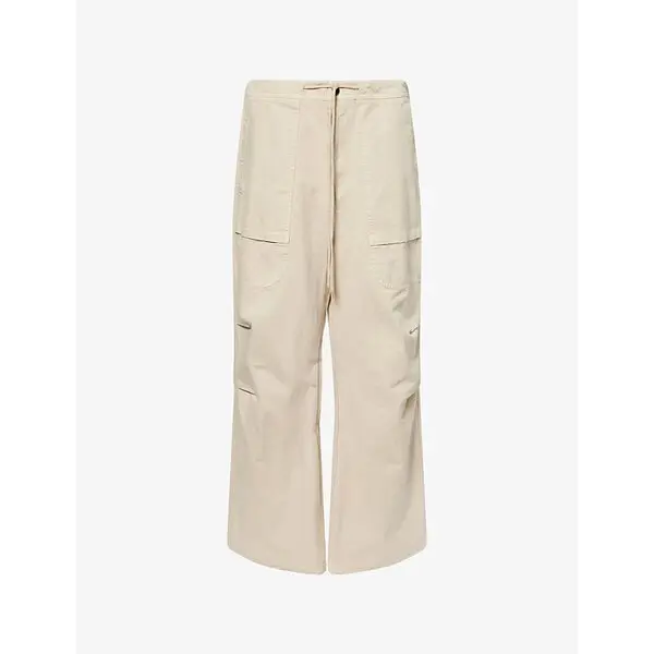 ENTIRE STUDIOS Barren Wide-leg Cotton Cargo Trousers - Off White