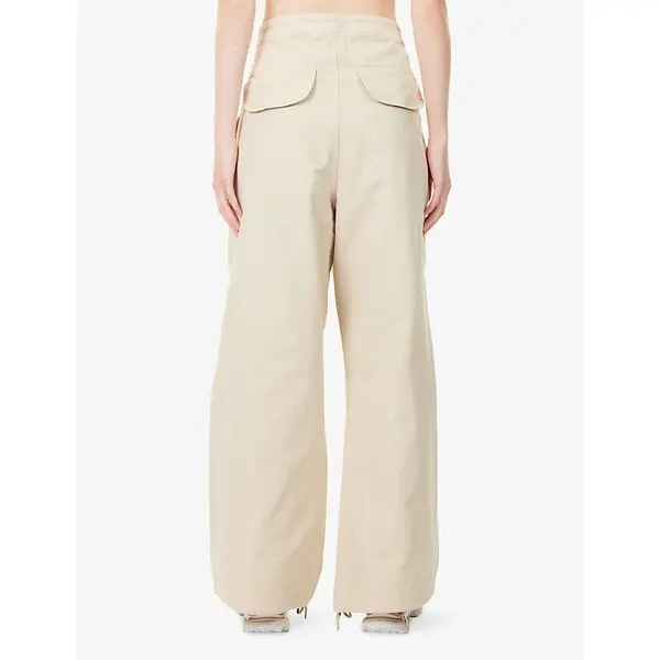 ENTIRE STUDIOS Barren Wide-leg Cotton Cargo Trousers - Off White