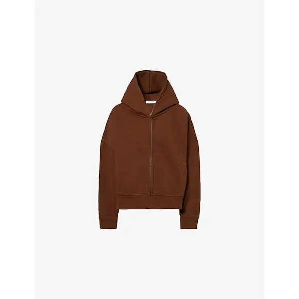 ENTIRE STUDIOS Eternal Zip-up Cotton Hoody - Brunette
