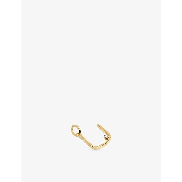 Monica Vinader Solitaire Diamond Initial U Pendant - Gold