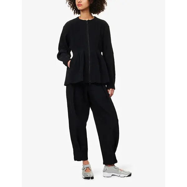 CFCL Hypha Tucked Balloon-leg Knitted Trousers - Black