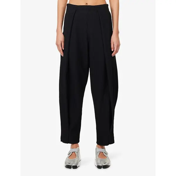 CFCL Hypha Tucked Balloon-leg Knitted Trousers - Black